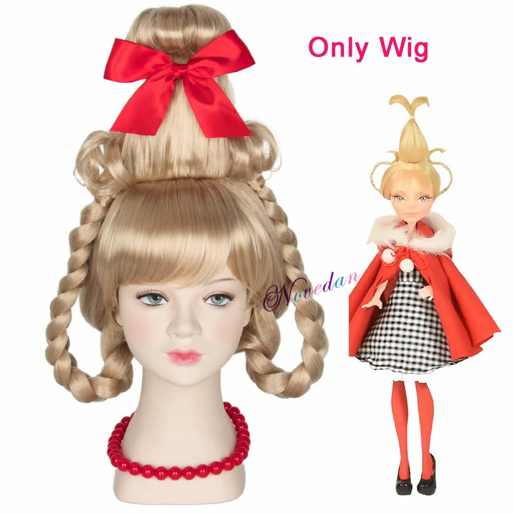 Disfraz de Cindy Lou Who para cosplay, capa con capucha roja, vestido a ...
