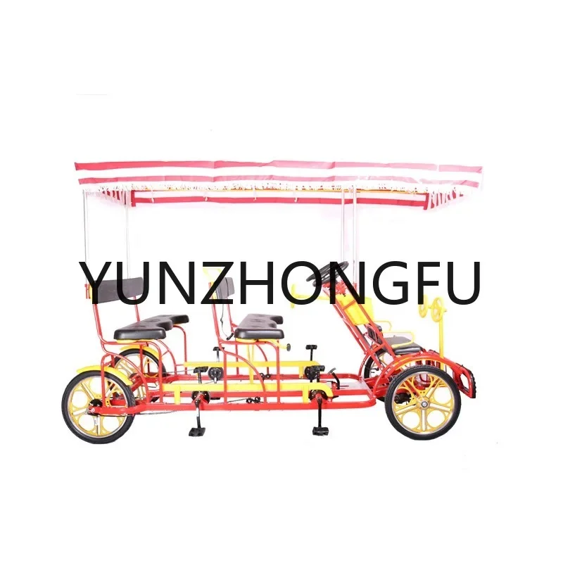 4-Seater-Adult-Rickshaw-Tricycle-Four-Wheel-Cargo-Bike-Passenger ...