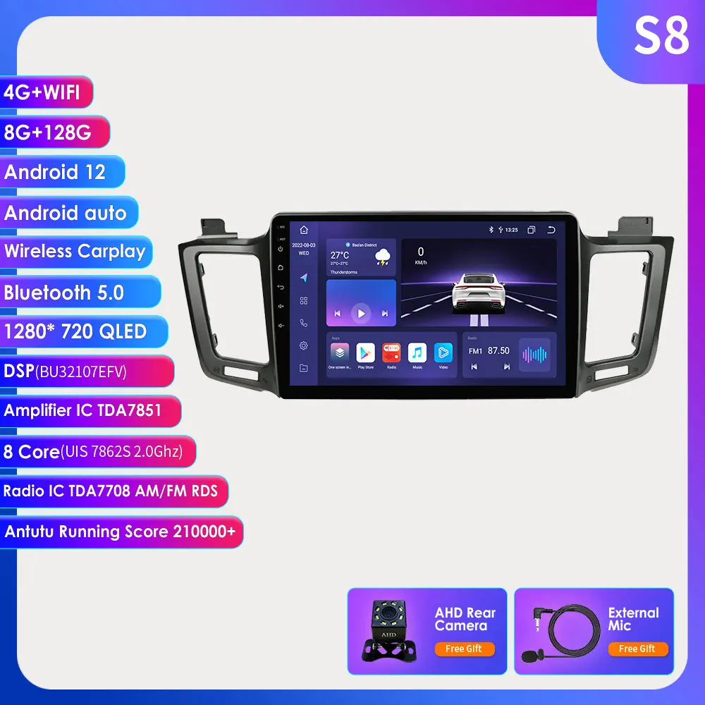 Android 10 2 Din Car Radio Player For Toyota Rav4 2013 2014 2015 2016 ...