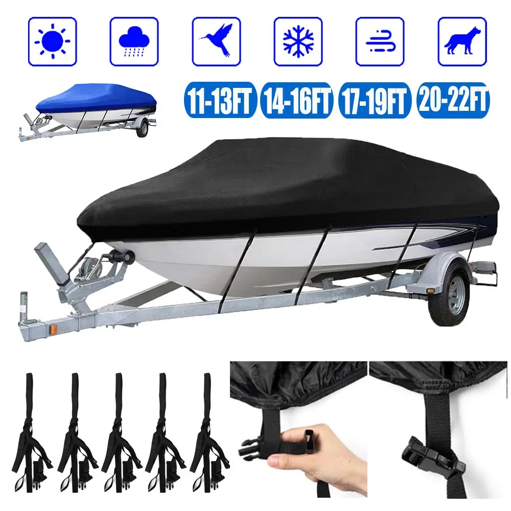 210D-Trailerable-Boat-Cover-Rain-Waterproof-Fishing-Ski-Bass-Speedboat ...