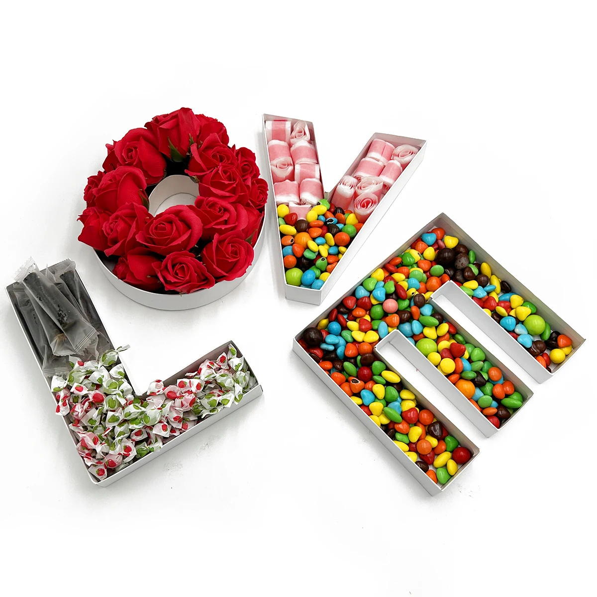 Sweet Candy Flower Chocolate Container Valentines Day LOVE Fillable ...