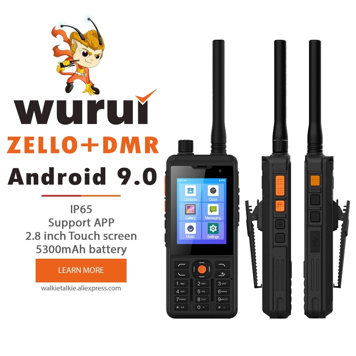 P5 4g Dmr Uhf Analog Zello Poc Waterproof Walkie Talkie Long Range ...