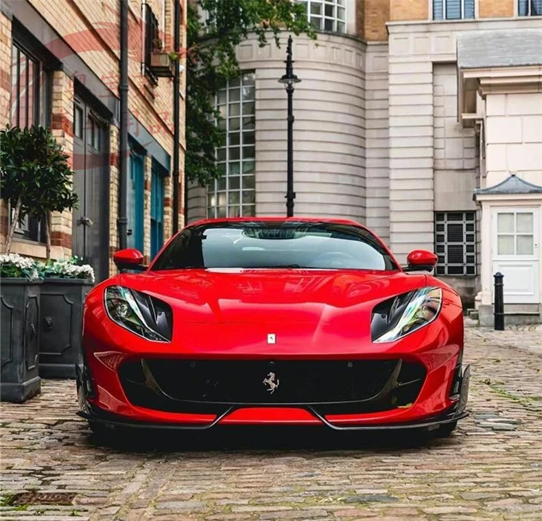 Hoge Kwaliteit ECHTE Droge Koolstofvezel Voor Ferrari 812 Front Lip ...