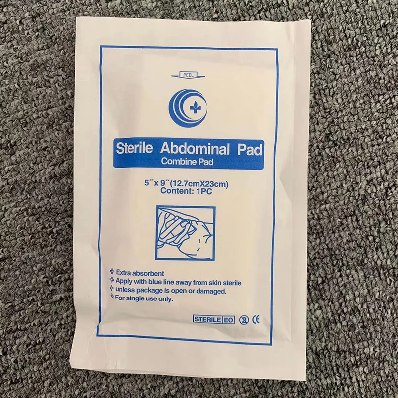10Pcs-12-7x23cm-Medical-Sterile-ABD-Abdominal-Pad-Wound-Hemostatic ...
