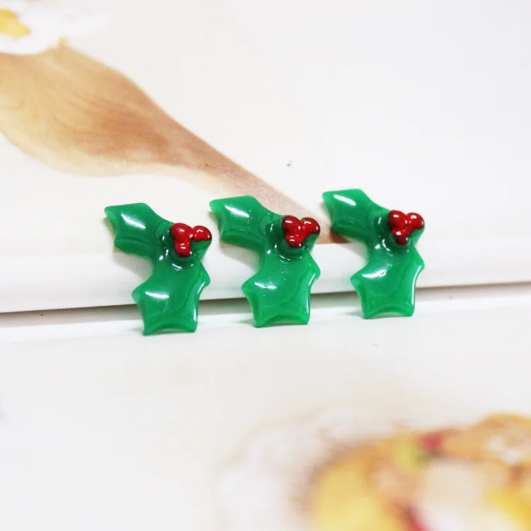 10pcs-Resin-Mini-Christmas-Holly-Leaves-Miniature-Craft-Supplies ...