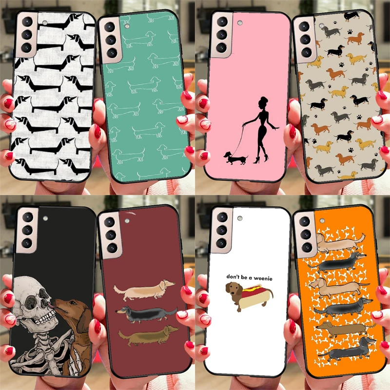 Cute Dachshund Sausage Dog Soft Case For Samsung Galaxy S23 S22 S21 ...