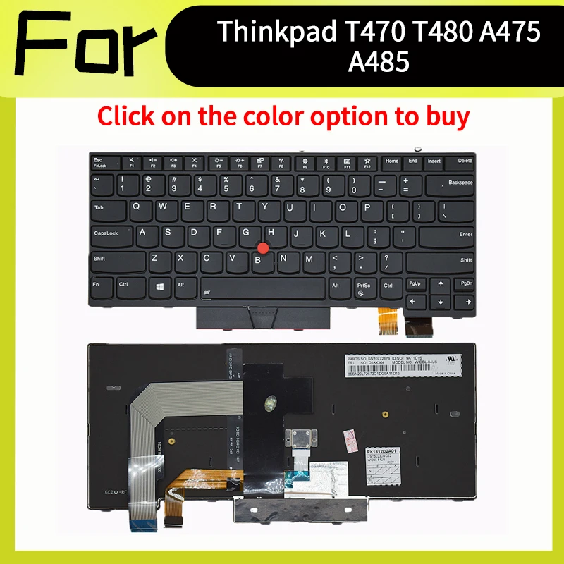 New US Keyboard For Lenovo Thinkpad T470 T480 A475 A485 01AX569 01AX487 ...