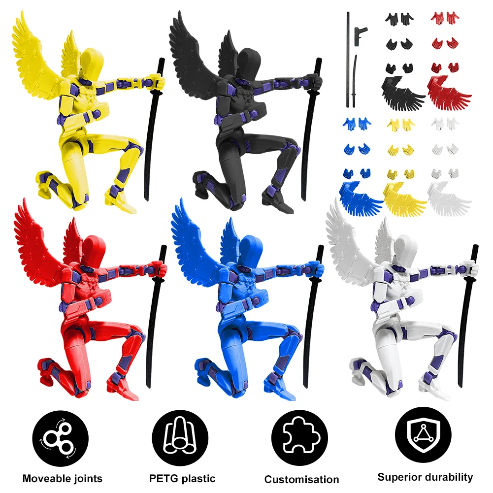 13cm-3D-Printed-Dummy-Figures-Toys-Full-Body-Mechanical-Toy-Hand-Action ...