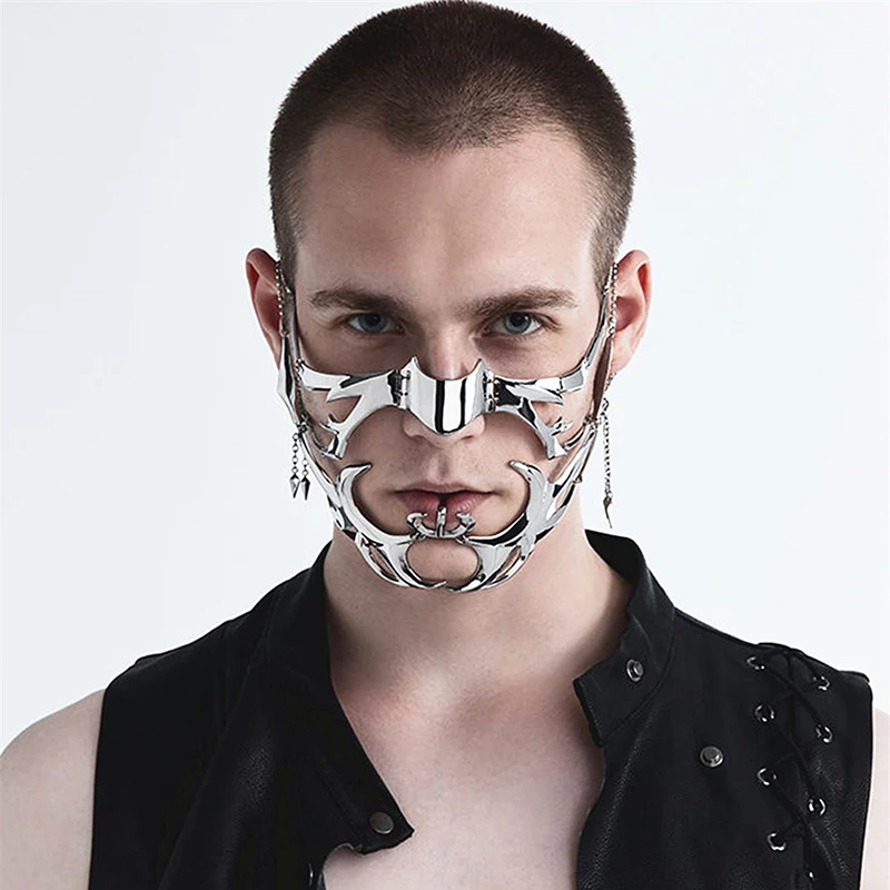 CyberPunk-Irregular-Titanium-Steel-Party-Mask-Gothic-Punk-Metal ...
