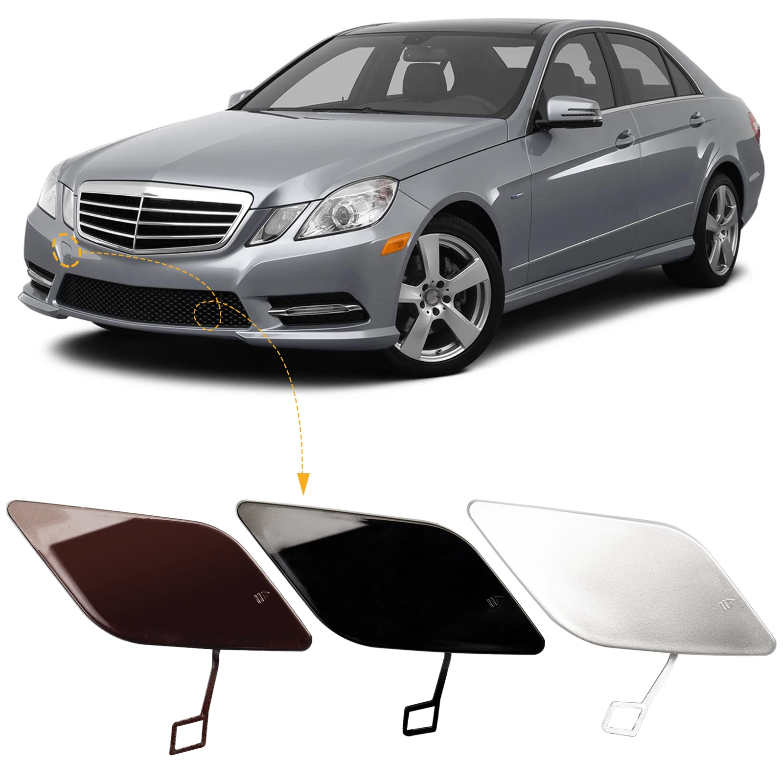Front-Bumper-Tow-Hook-Cap-Towing-Eye-Cover-For-Mercedes-Benz-E-Class ...