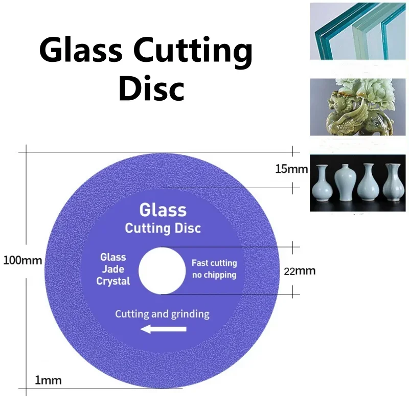 22mm Glass Cutting Disc Inner Hole 100mm Blade Jade Crystal Wine ...