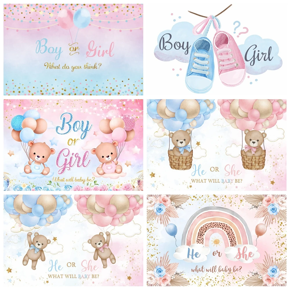 Gender-Reveal-Party-Boy-Or-Girl-Photocall-Backdrop-Newborn-Baby-Shower ...