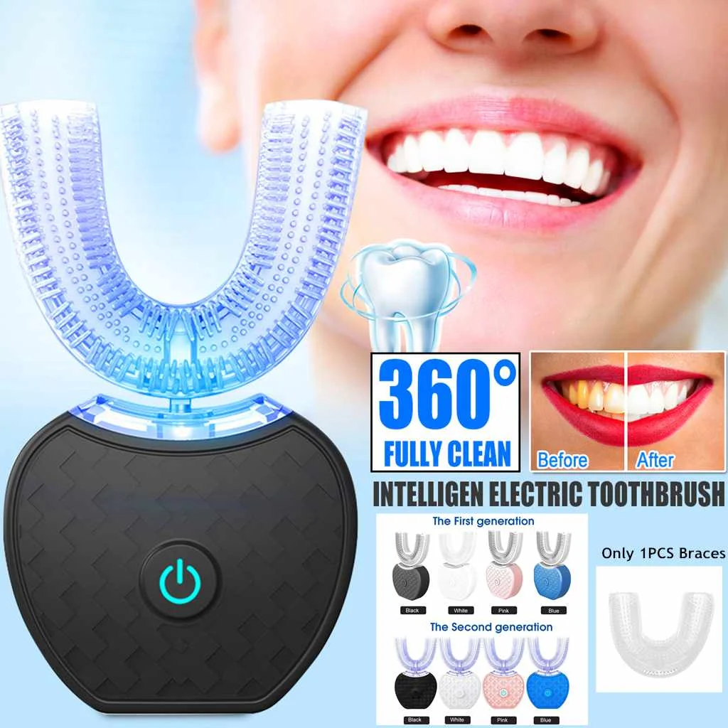 360-Degrees-Intelligent-Automatic-Electric-Toothbrush-Waterproof-U-Type ...