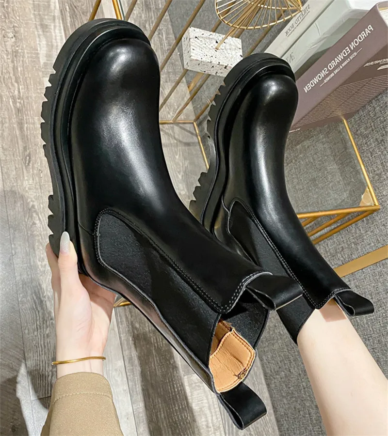 Black Flat Ankle Boots