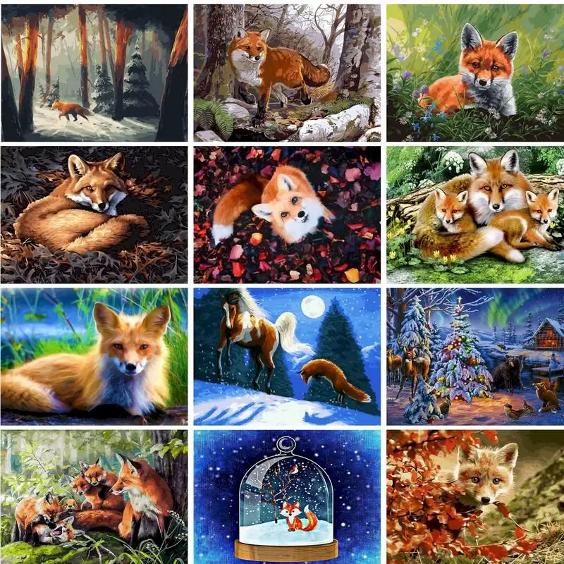 GATYZTORY-Oil-Painting-By-Numbers-Fox-60x75cm-DIY-Paint-By-Numbers-For ...