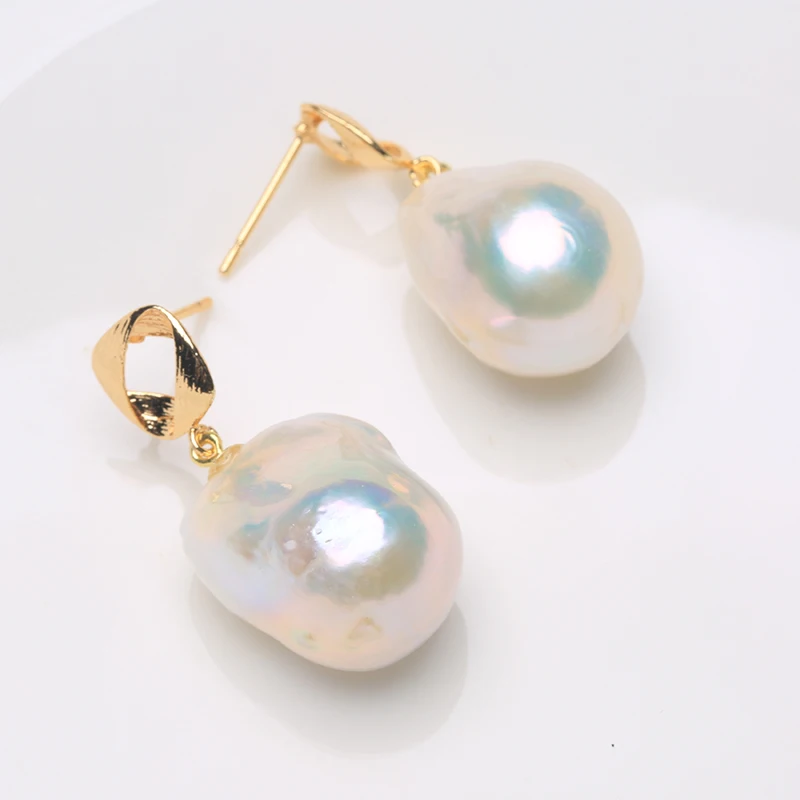 Geometric-abstraction-Natural-Freshwater-Pearl-14K-gold-filled-Baroque ...