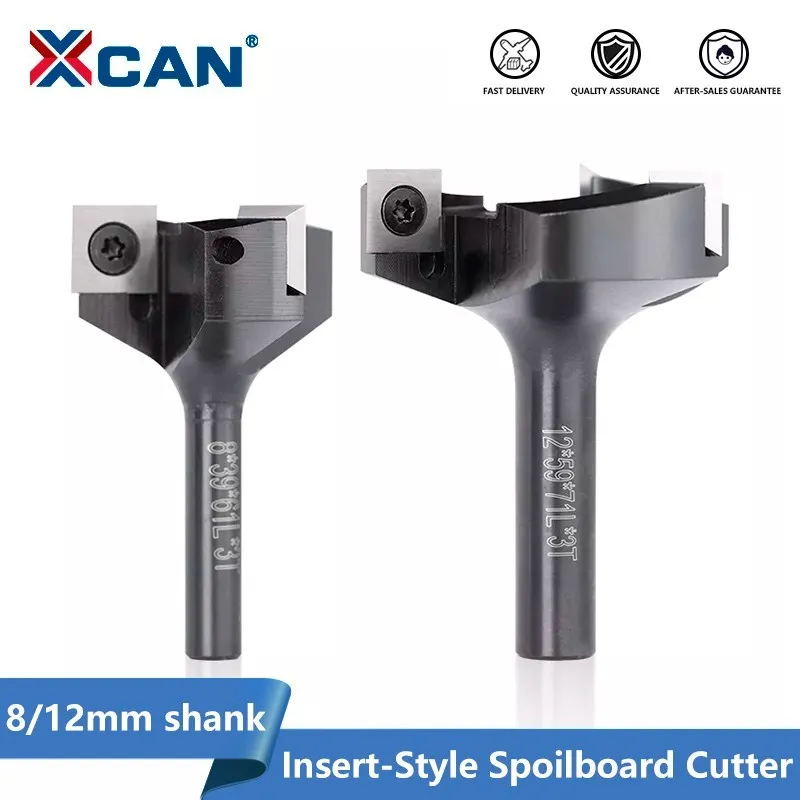 XCAN Milling Cutter for Wood 8/12mm 3 Flute Wood Planer Bit Face Mill ...