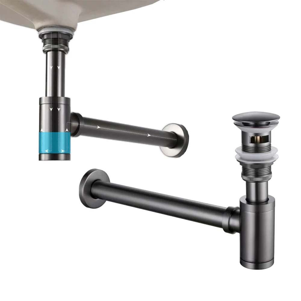 Gun Metal Grey Wash Basin Waste Trap – Assorted Produce