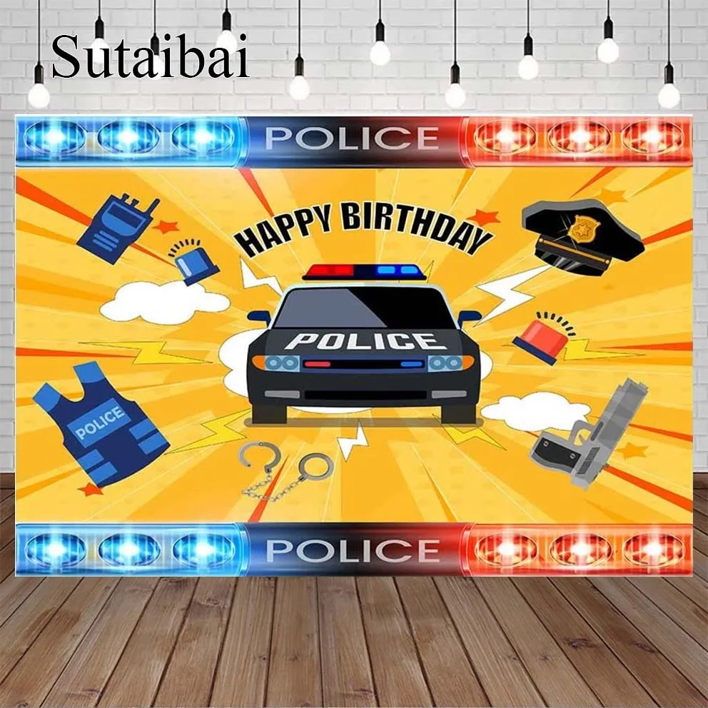 Police-Birthday-Backdrop-for-Boy-Police-Car-Backdrop-Police-Backdrop ...
