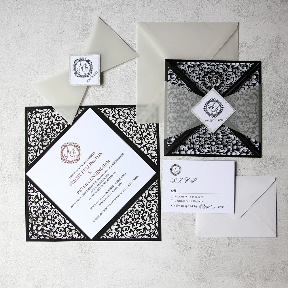 Elegant Cut-Out Wedding Invitations Paper Made with Classy Design for ...
