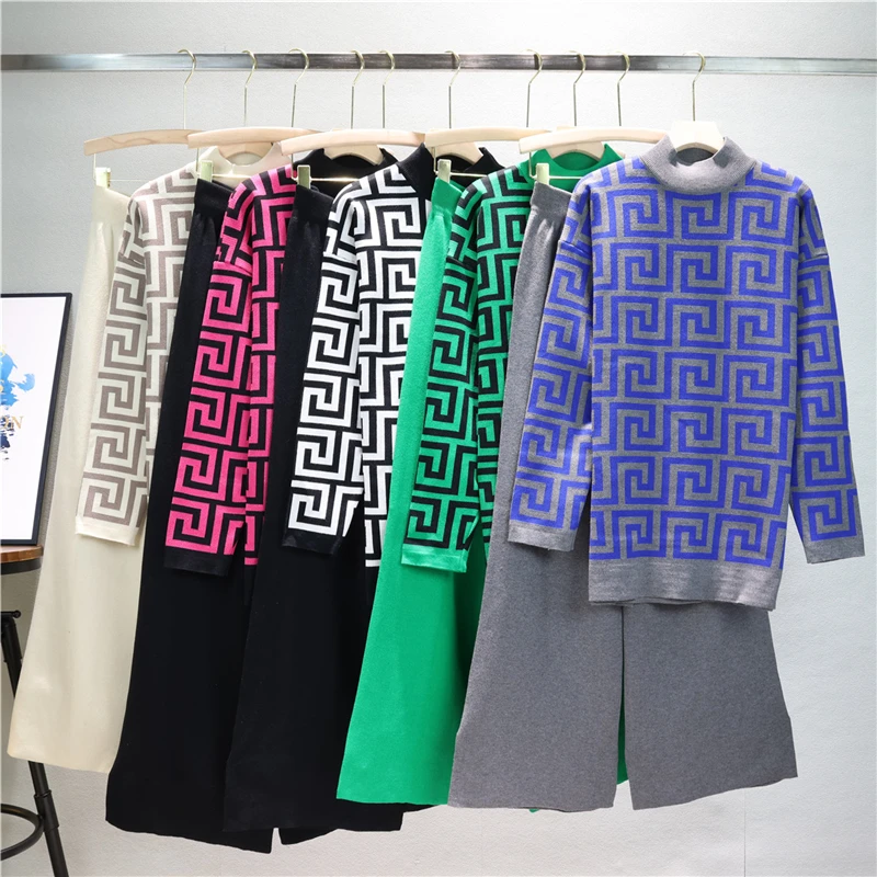 New-In-Winter-Autumn-Women-s-Knit-Pullovers-Suit-Two-Piece-Set-Fashion ...