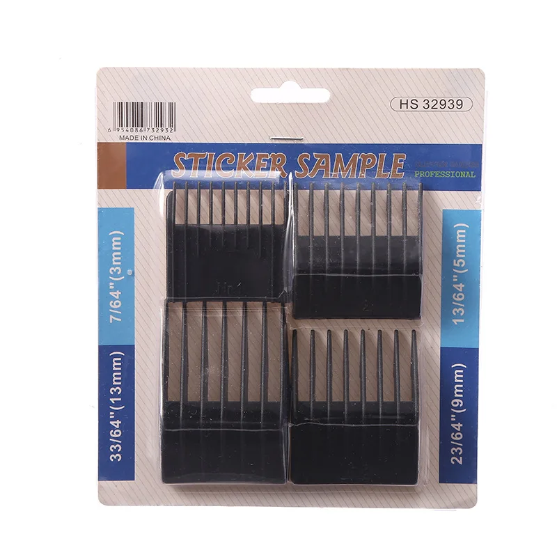 4Pcs-set-3-5-9-13mm-Professional-Black-Hair-Clipper-Limit-Comb ...