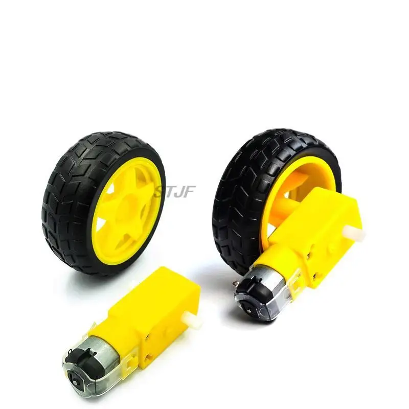 Smart car chassis Robot tire + DC gear motor set Wheel Motor TT Motor ...