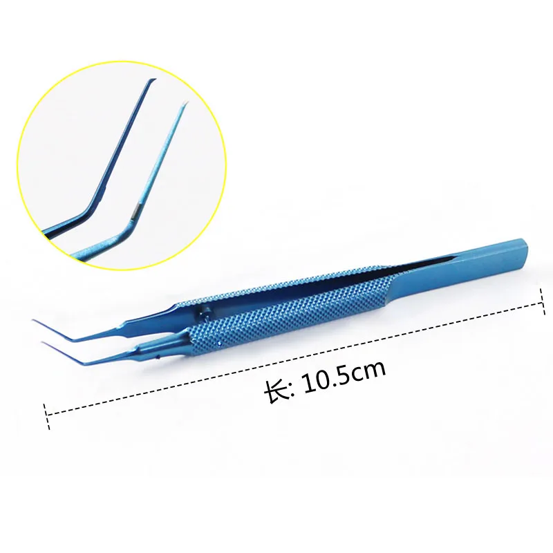 Titanium Utrata Capsulorhexis Forceps Curved Angle 105mm long ...