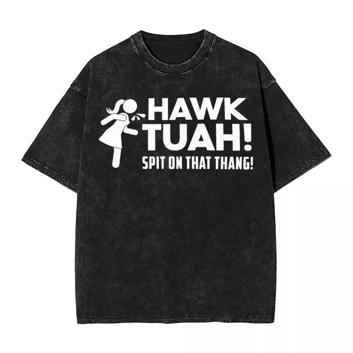 Hawk-Tuah-Spit-On-That-Thang-T-Shirt-Hip-Hop-Washed-Short-Sleeve-T ...
