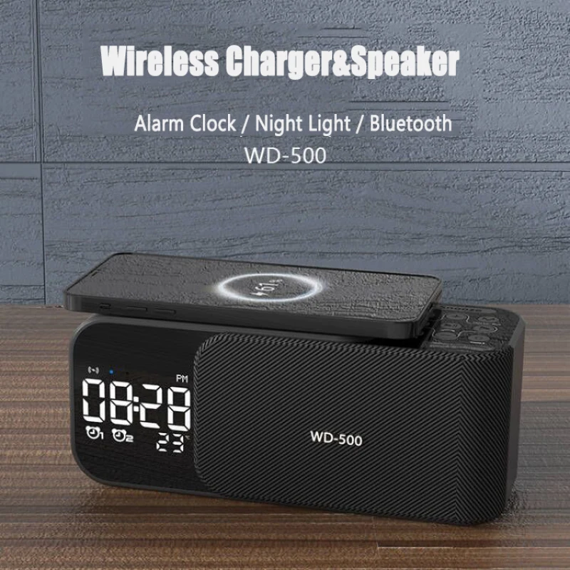 Portable-Dual-Alarm-Clock-Bluetooth-Speaker-10W-Wireless-Charging ...
