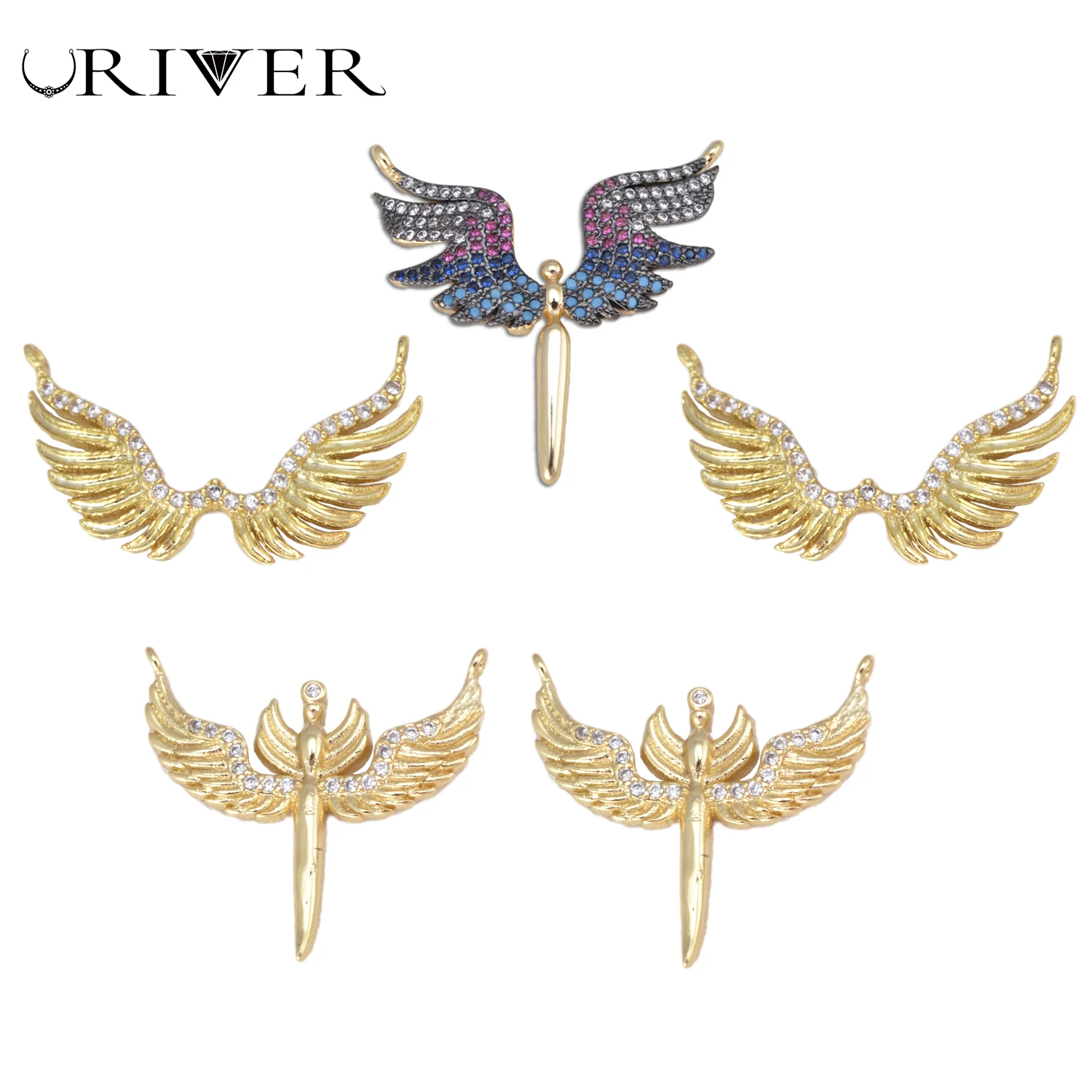 Angel-Wings-Connectors-Inlaid-Zircon-Link-Buckle-Jewelry-DIY ...