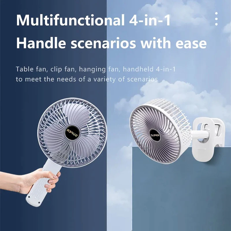 USB-Clip-Fan-Clip-on-Adjustable-Angle-Handheld-Fan-Rechargeable-Small ...