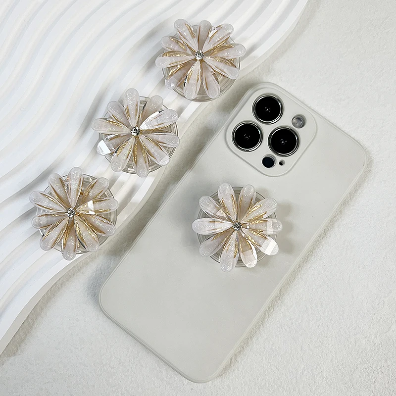 Universal-High-Quality-Phone-Holder-Metal-Glass-Flower-Hollow-Design ...