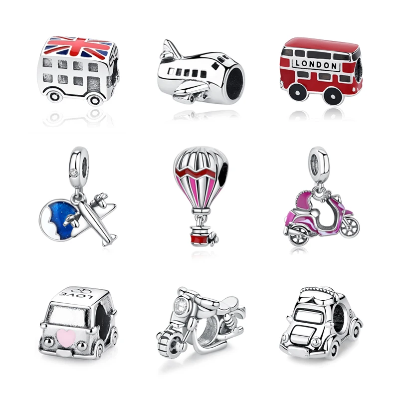 Charms 925 Sterling Silver Original Fit Pandora Bracelets Car Bus ...