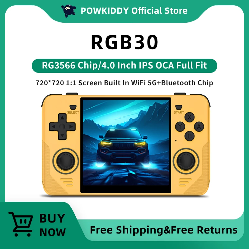 POWKIDDY-RGB30-Yellow-720-720-4-Inch-Ips-Screen-Built-in-WIFI-RK3566 ...