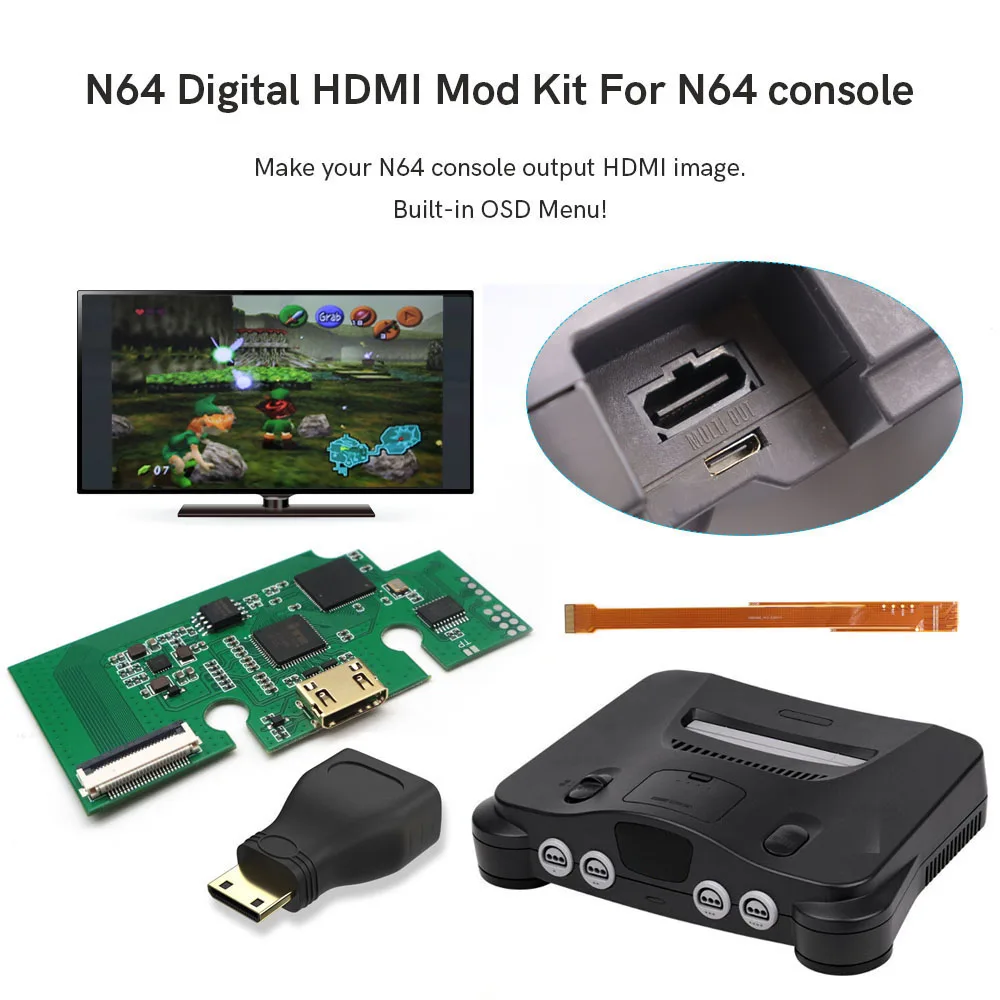 Hispeedido N64Digital HDMI-Compatible MOD Kit N64 Digital to Digital HDMI-Compatible Mod Kit For ...