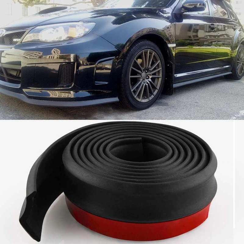 Car Front Bumper Lip Splitter Spoiler Rubber Skirt Protector Body Trim ...