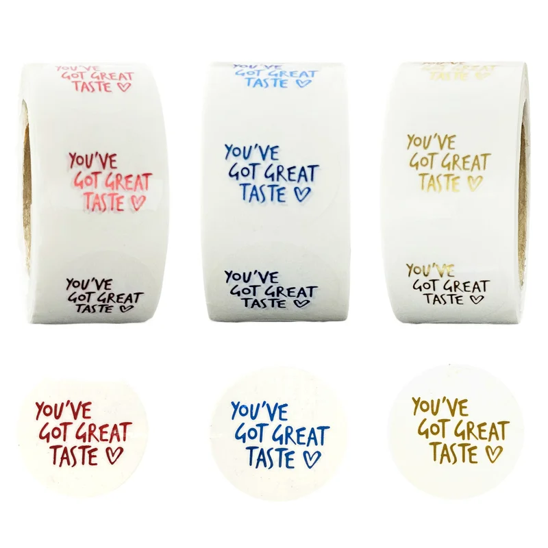 500pcs Hot gold transparent Thank you stickers round 1 inch youve got ...