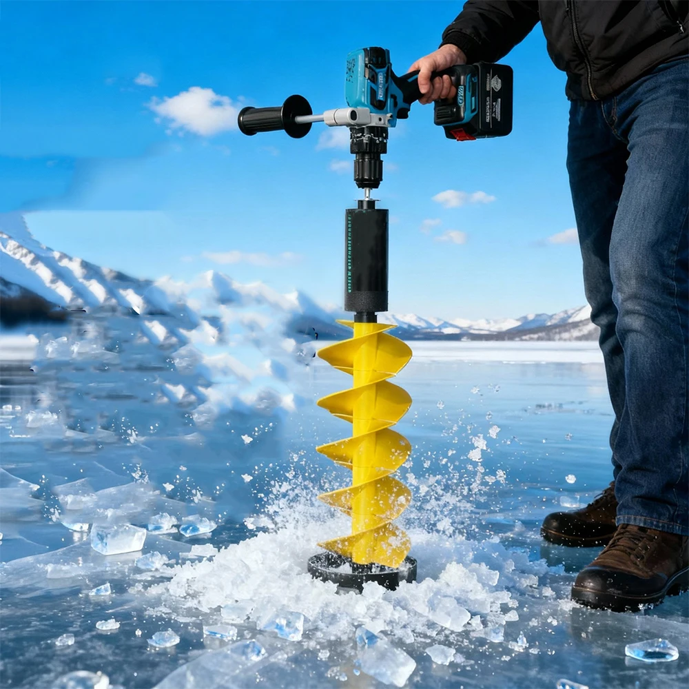 49/75CM Electric Ice Fishing Auger Ice Auger for Fishing Electric Nylon ...