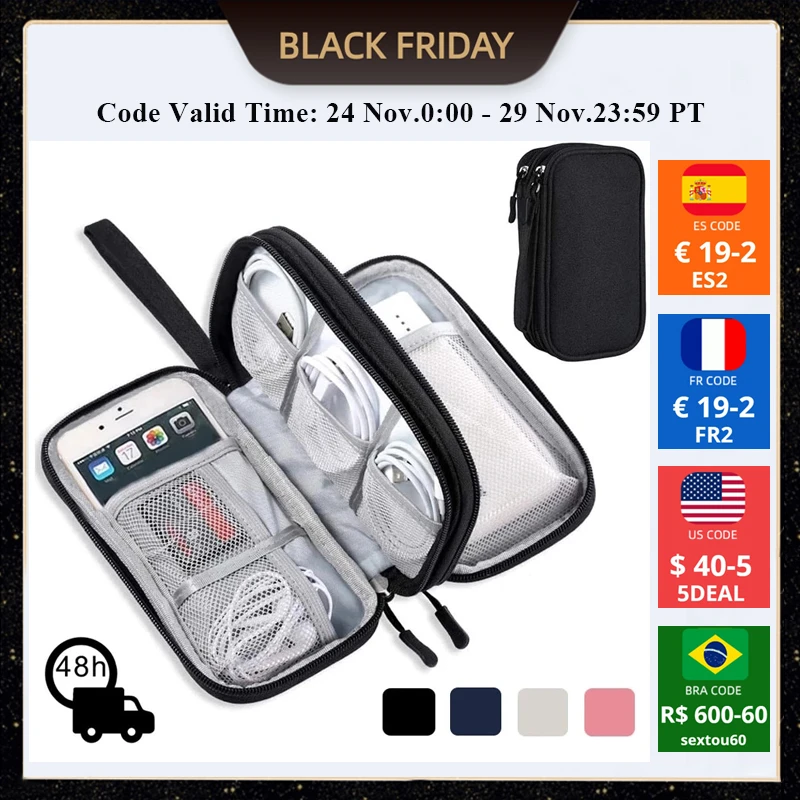 Travel Cable Bag Portable Digital Storage Pouch Waterproof Electronic ...