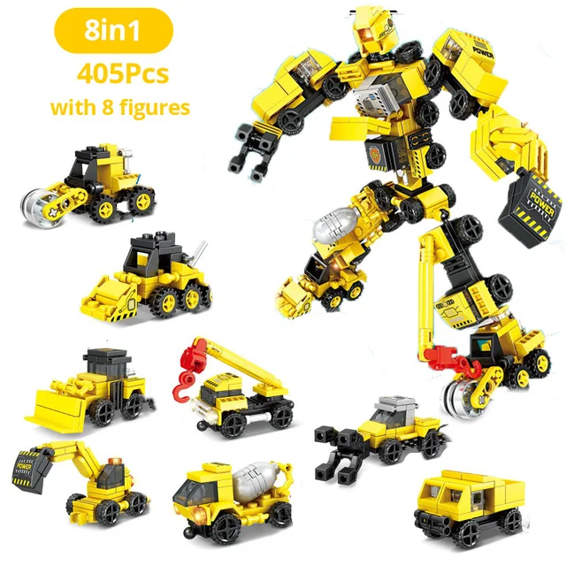 Creative Mecha Transformation Building Blocks Deformation Robot Warrior ...