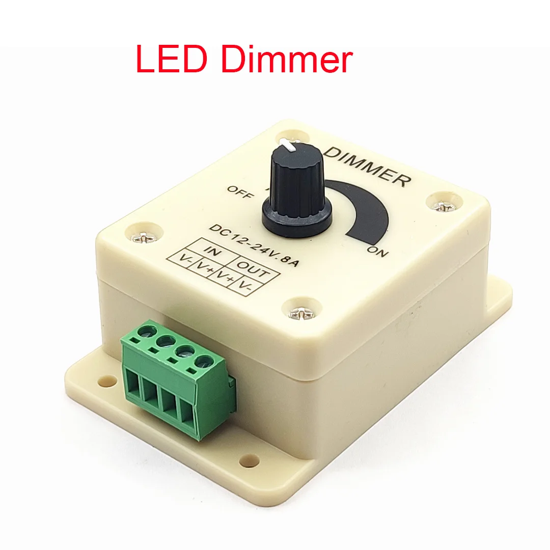 DC-12V-24V-8A-LED-dimmer-LED-switch-manual-knob-switch-PWM-monochrome ...
