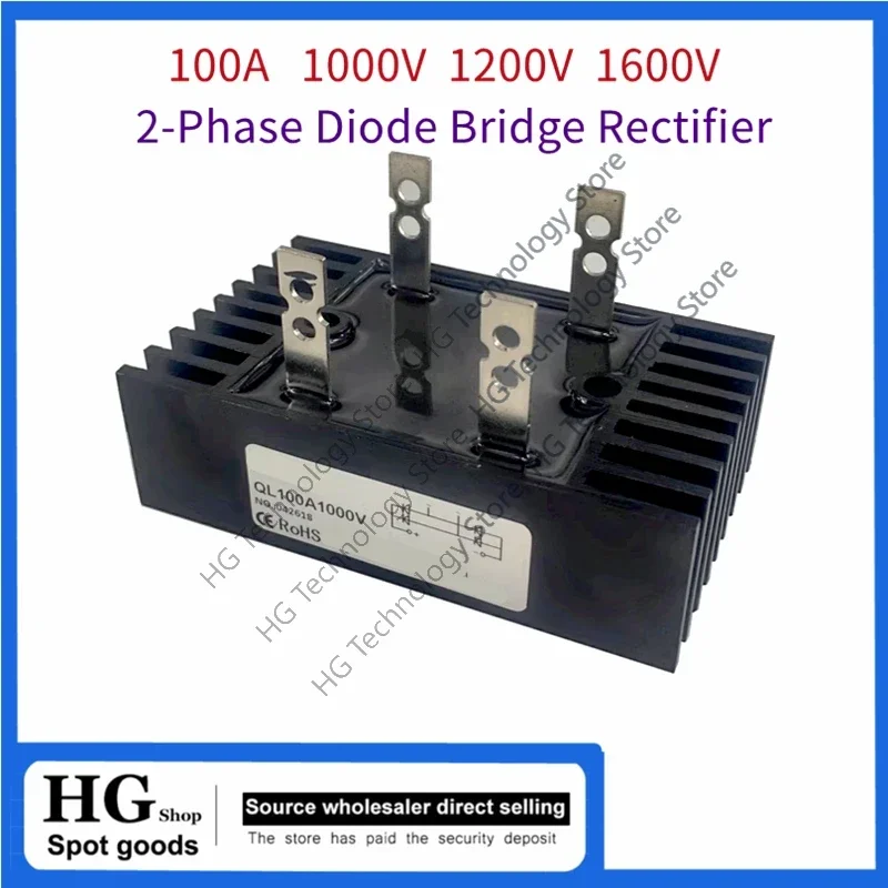 100A Amp 1000V 1200V 1600V Voltage 2-Phase Diode Bridge Rectifier High ...