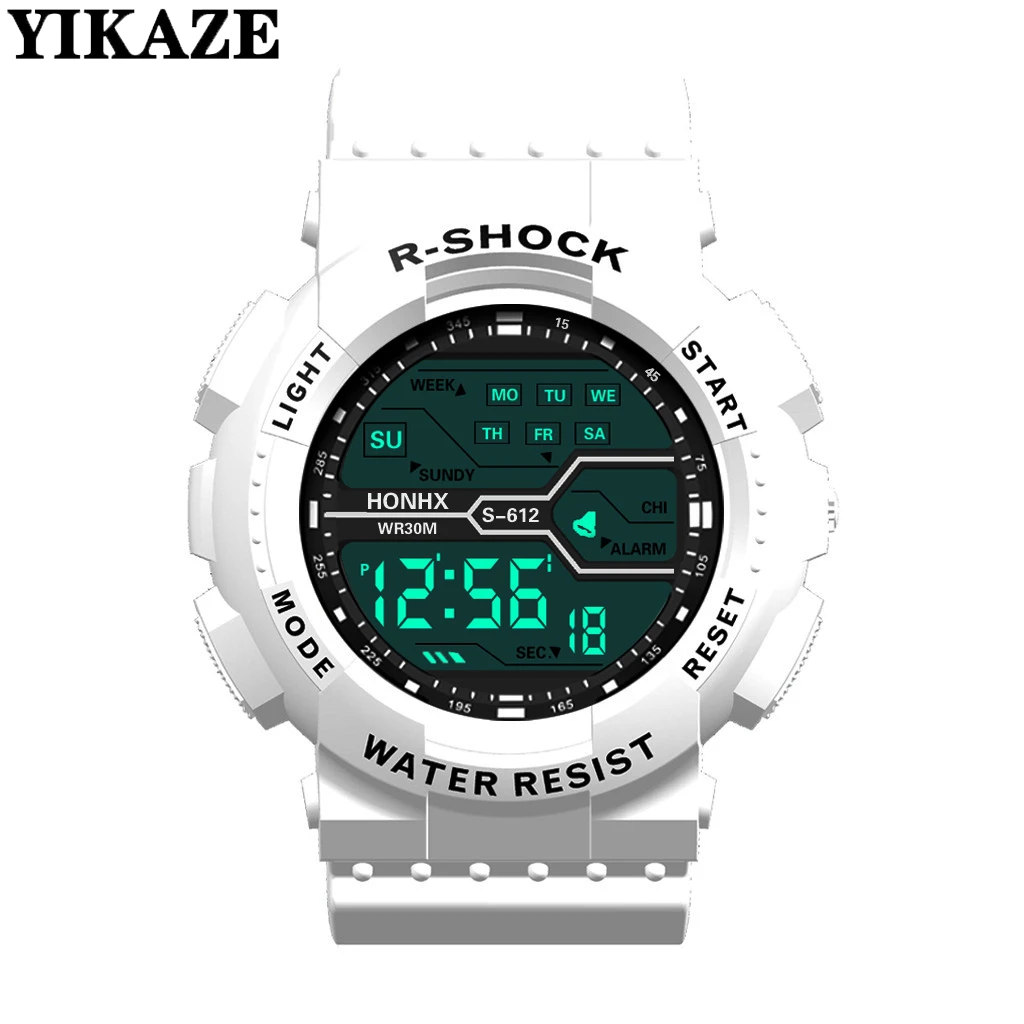 YIKAZE Multifunction Men's Sports Watch LED Digital Watch Big Dial ...