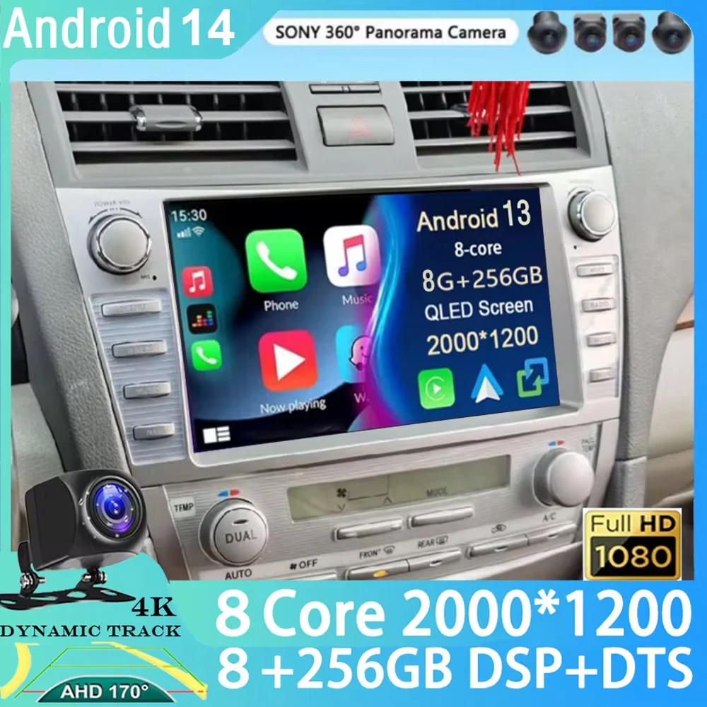 9-Android-14-Carplay-Auto-For-Toyota-Camry-XV40-Aurion-2007-2011-2-Din ...