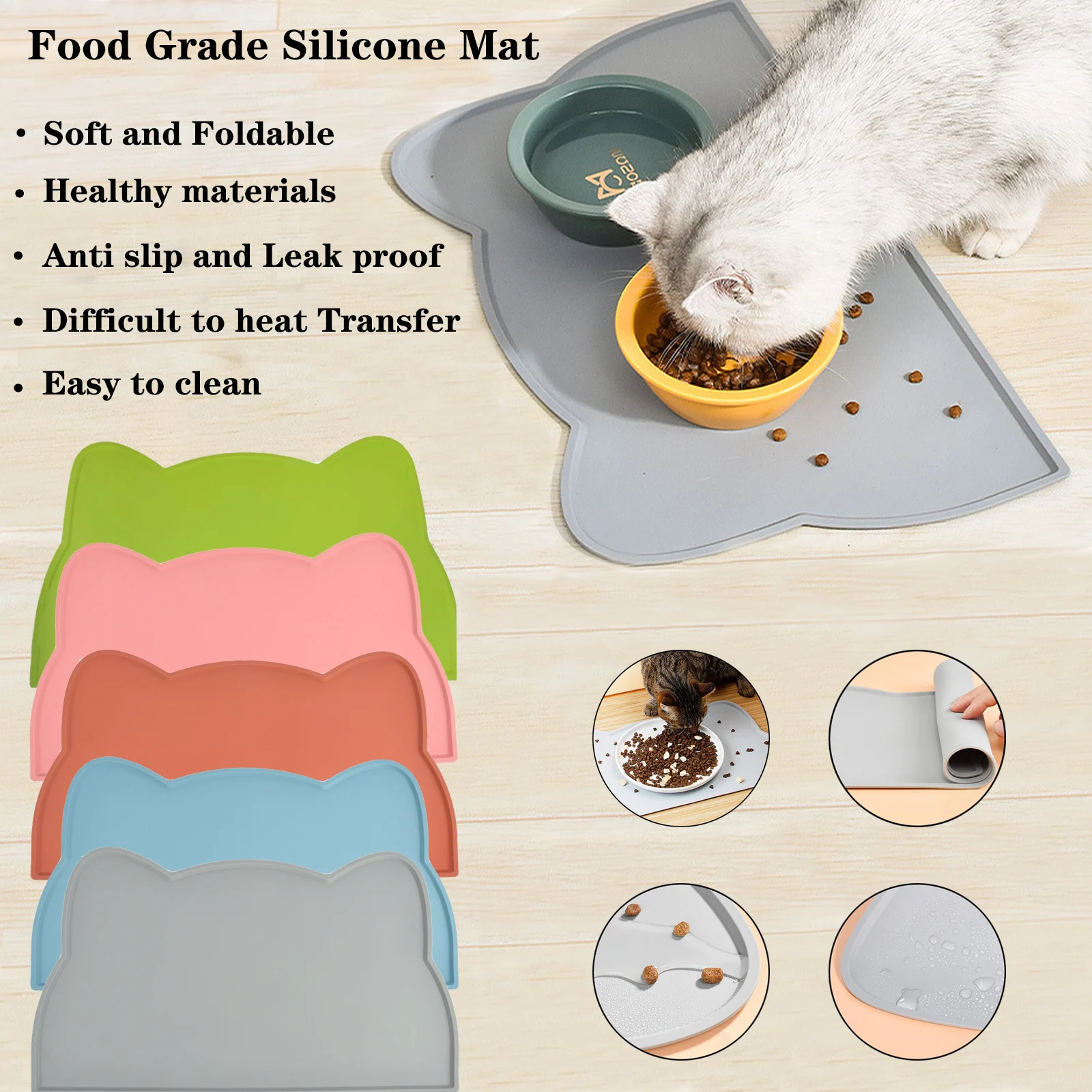 Pet-Silicone-food-Mat-Portable-heat-insulation-Waterproof-Non-Slip ...