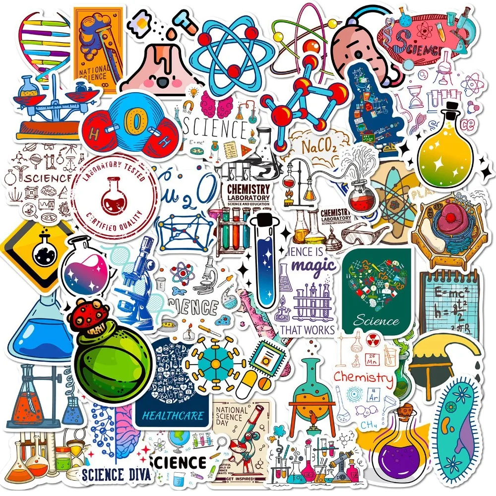 10-30-50PCS-Cartoon-Science-Laboratory-Stickers-Pack-Laptop-Phone ...