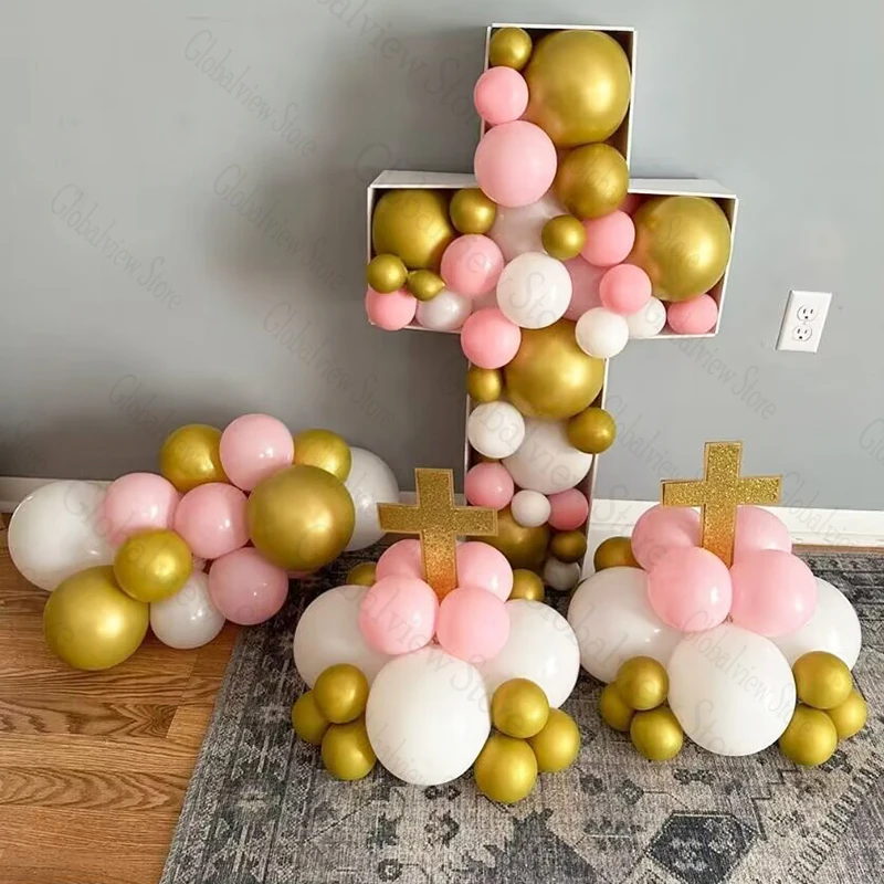 Cross-Balloons-Filling-Box-Baptism-Decoration-Christening-Decor-Diy ...
