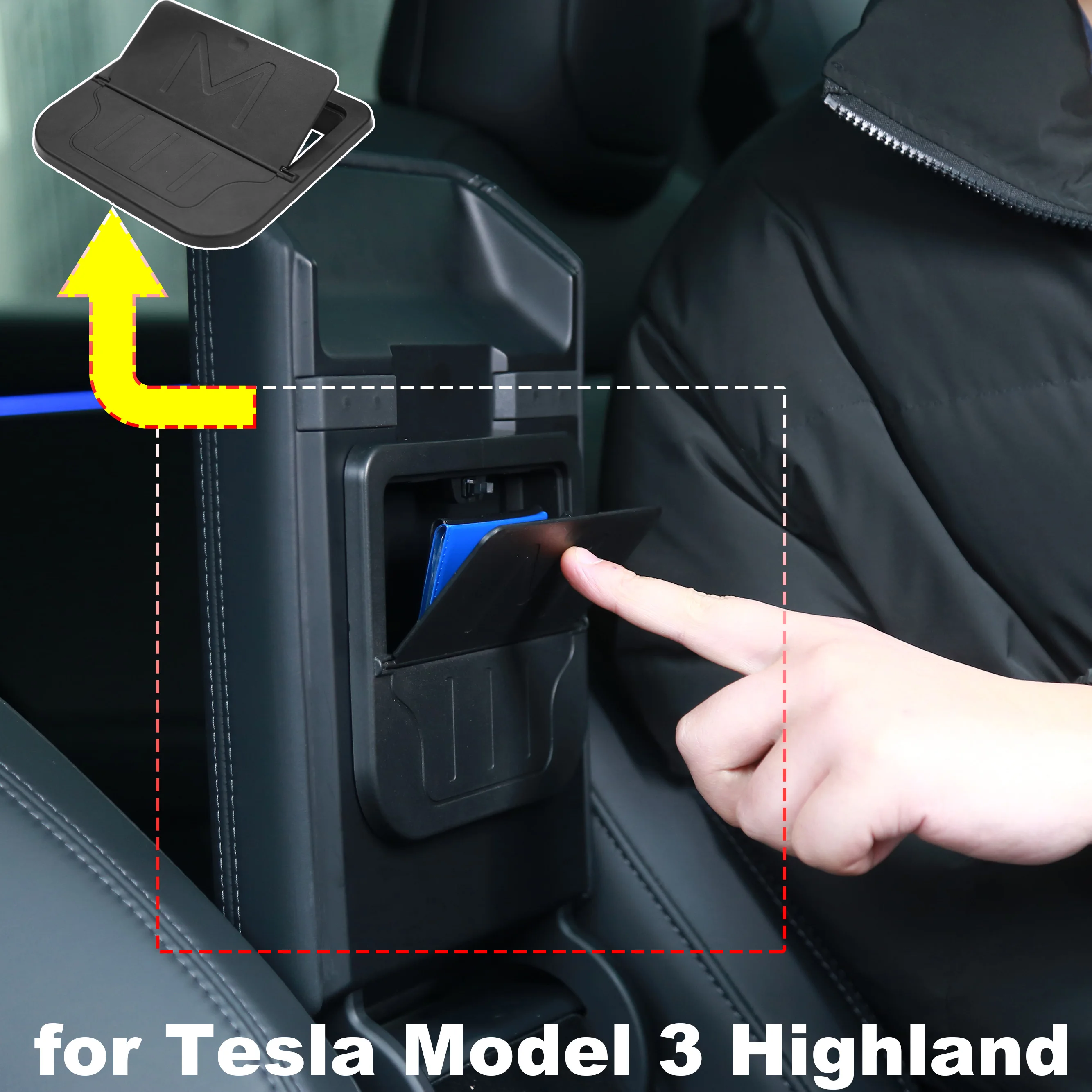 for Tesla New Model 3 Highland 2024 Armrest Hidden Storage Box Privacy ...