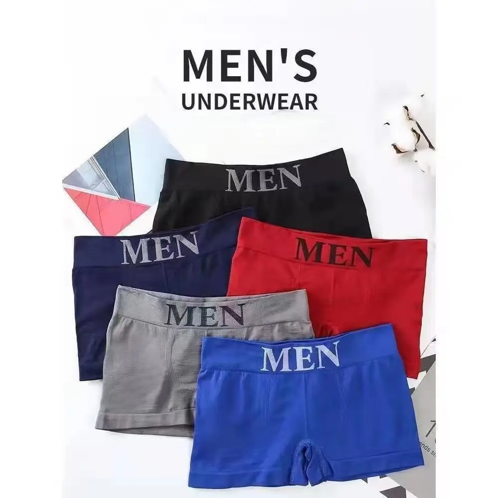 Boxer respirant sans couture pour hommes, caleçons noirs, blancs, bleus ...